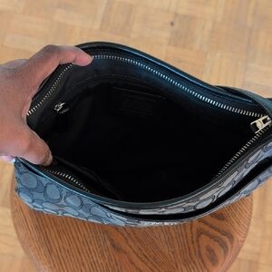 Coach | Bags | Coach Black And Gray Signature Messenger Bag | Poshmark